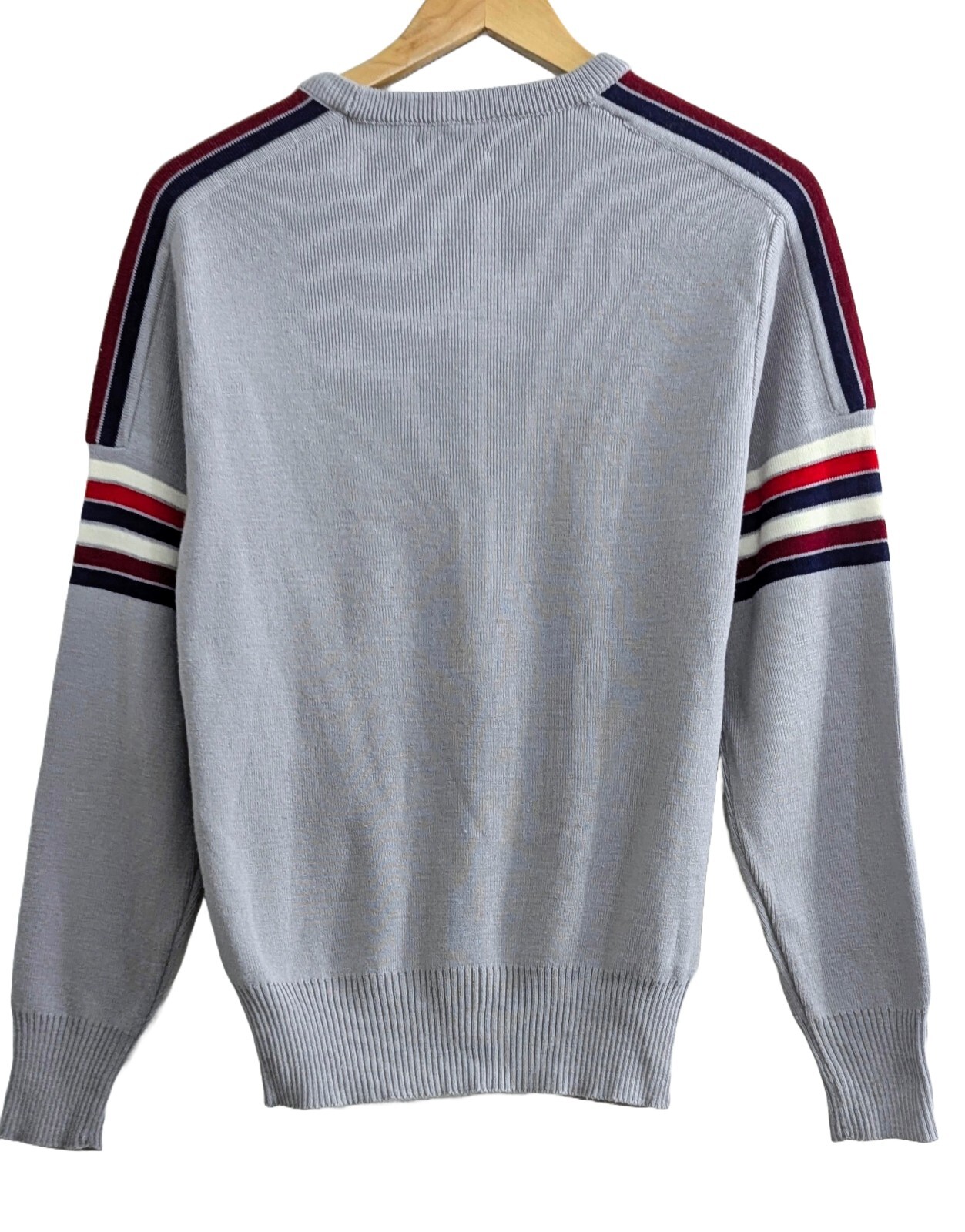 Vintage Meister 35X26 Wool Blend Sweater Gray Red Wht Blue Medium Hong ...