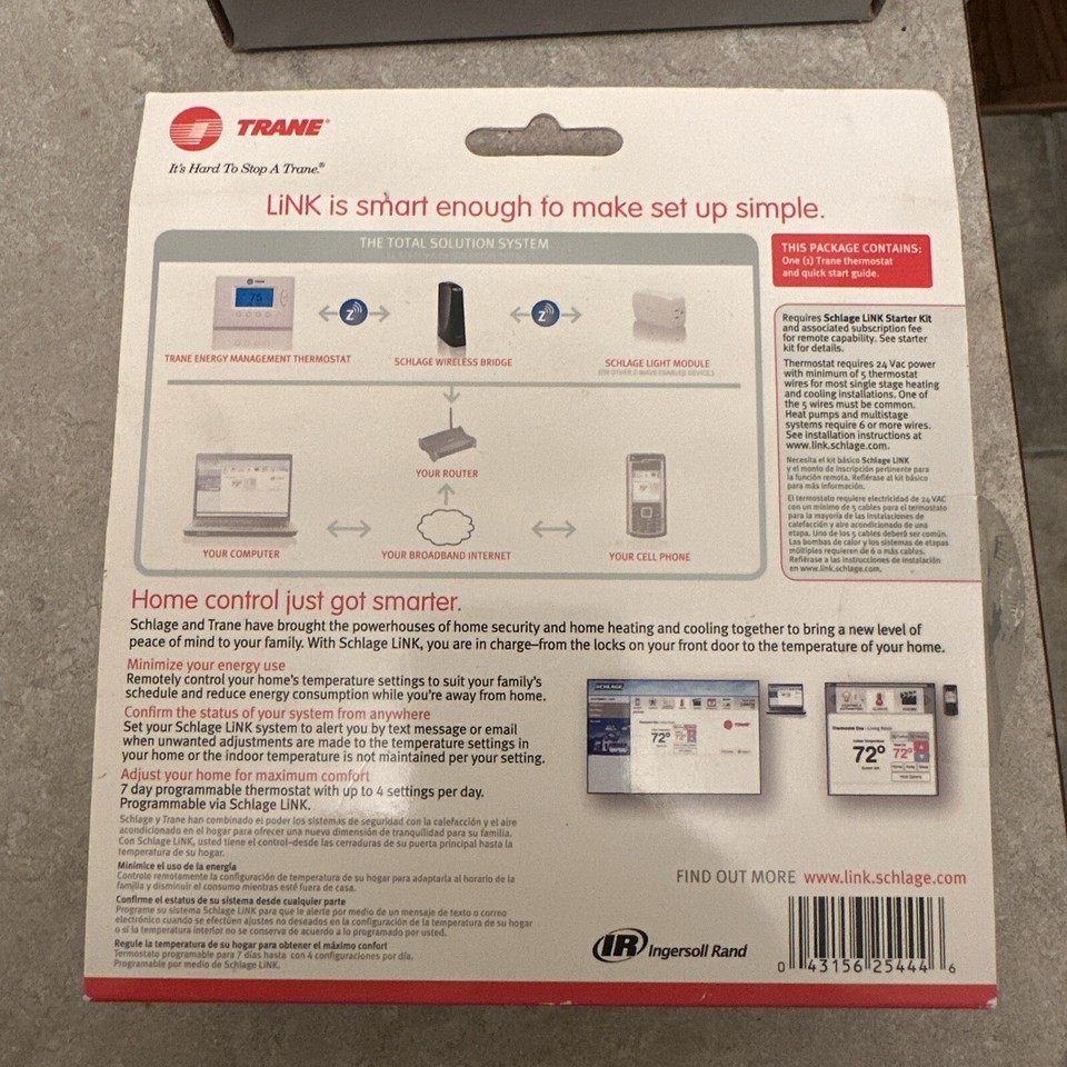 Trane Remote Energy Management Thermostat TZ45 (TZEMT400AB32MAA) Z-Wave ...