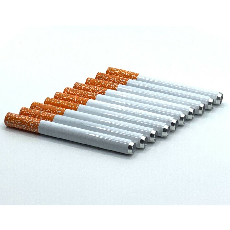 10x 3" Metal One Hitter Dugout Smoking Pipe Cigarette Bat Large Ceramic ...
