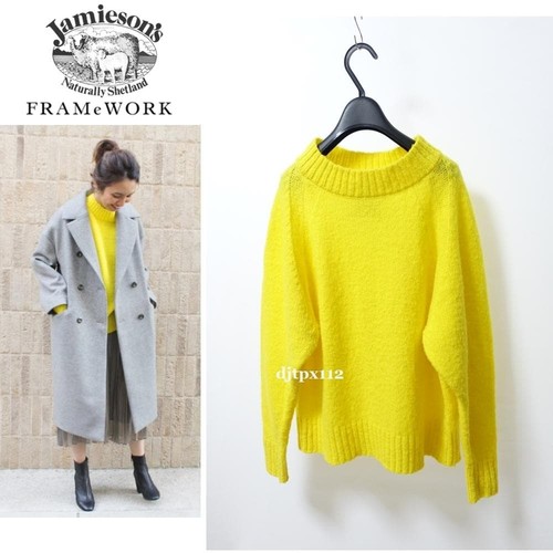 FRAMeWORK x Jamieson's Yellow Shetland Wool Knit Pullover - Free Size ...