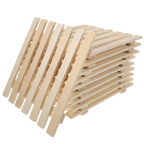 10 Pcs Bamboo Potholder Table Cushion Hot Pan Mat Place Mats for | eBay