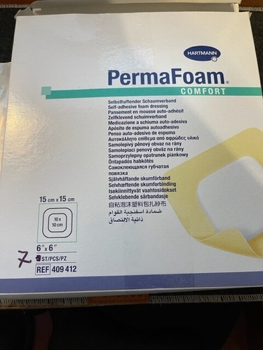 Permafoam Comfort Adhesive Foam Dressing 6" X 6" -7 patches EXP 2021 ...