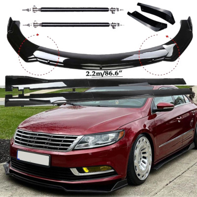 For Volkswagen CC 2009-2017 Front Bumper Lip Spoiler Kit +86.6" Car ...