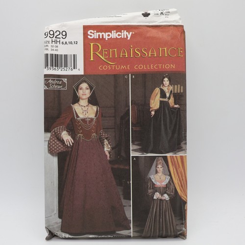 Simplicity Pattern 9929 Misses Renaissance Costume Dresses Hats Size 6 ...