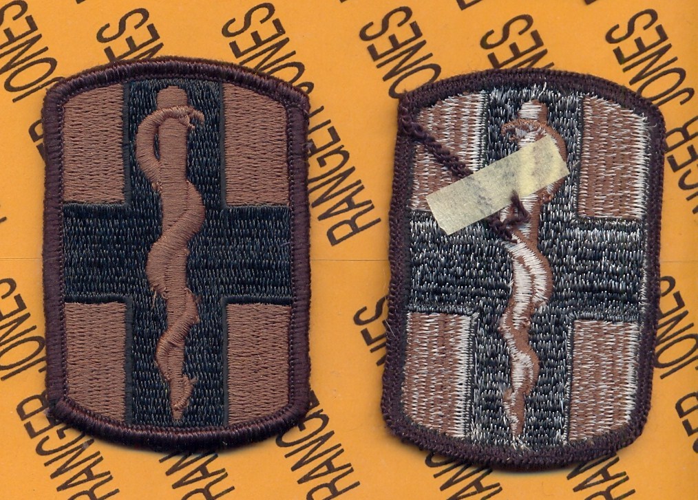 US Army 1st Medical Brigade OD Green & Black BDU ~3" uniform patch m/e ...