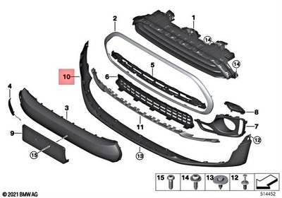 Genuine Mini JCW F54 JCW ALL4 Clubman BLACK BAND SPOILERS FRONT ...