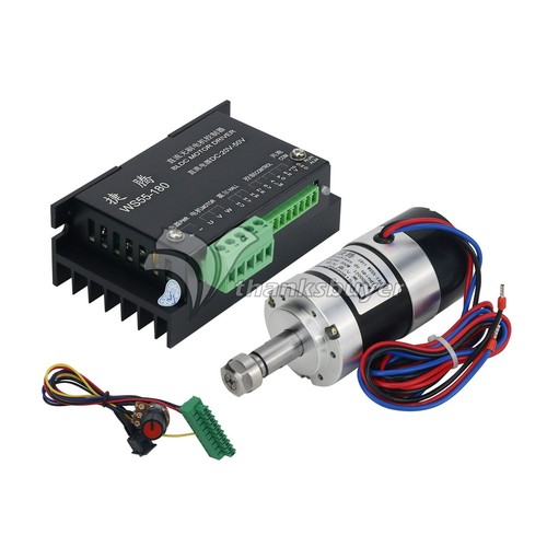 WS55-140 300W Brushless DC Spindle Motor ER11 + WS55-180 BLDC Motor ...