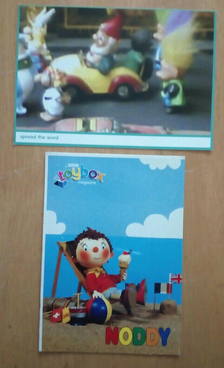 2 CARDS; NODDY, BBC TOYBOX; 1990s; BIG EARS; TROLLS;WORLD BOOK DAY 2005 ...