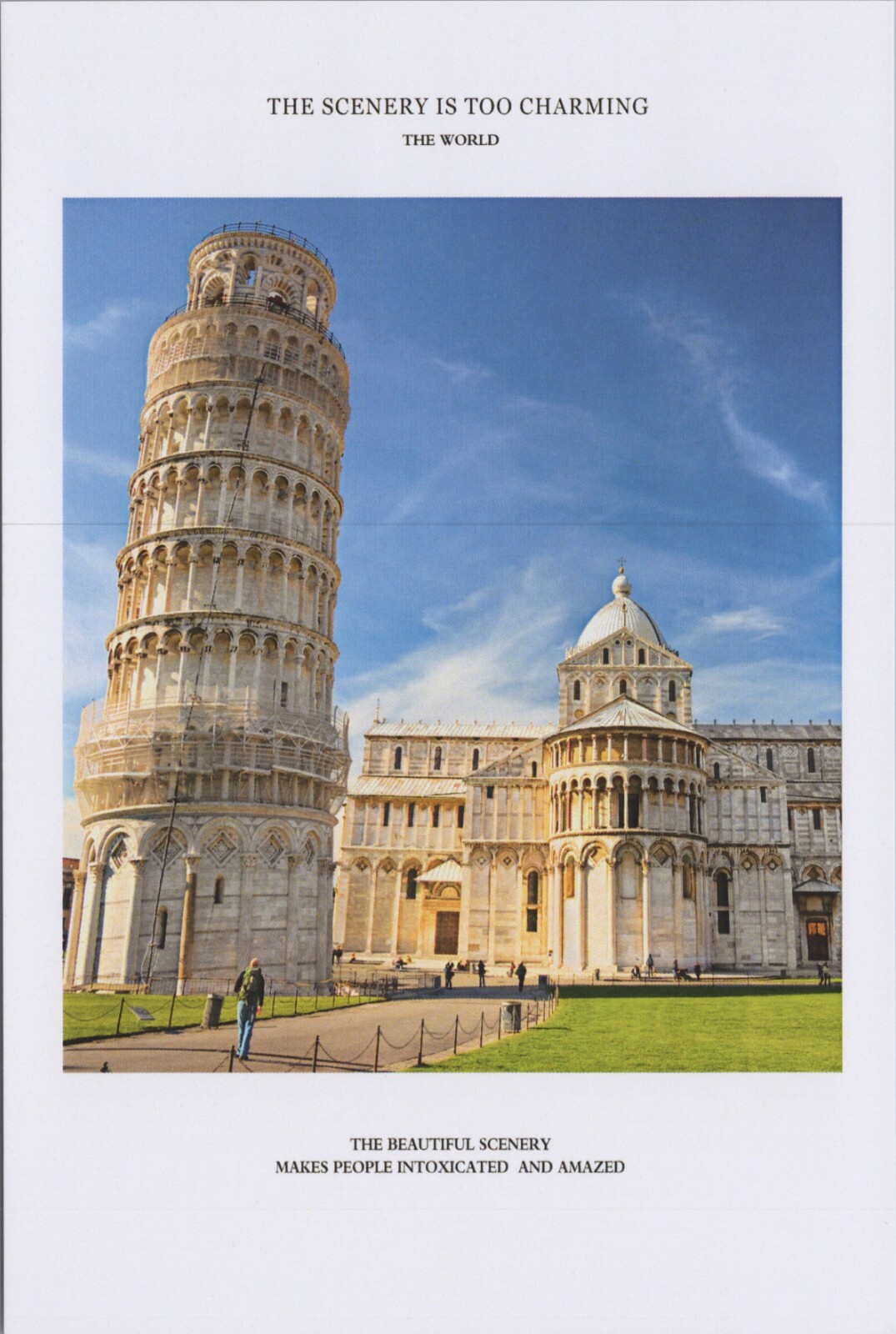 SCENERY IS CHARMING New Image Card 4"x6" UNP B2427~Leaning Tower of ...