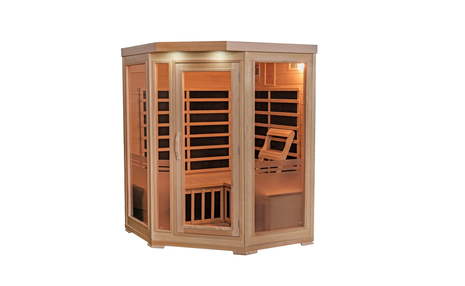 HeatWave Sonoma 3 Person Hemlock FAR Infrared Corner Sauna with ...