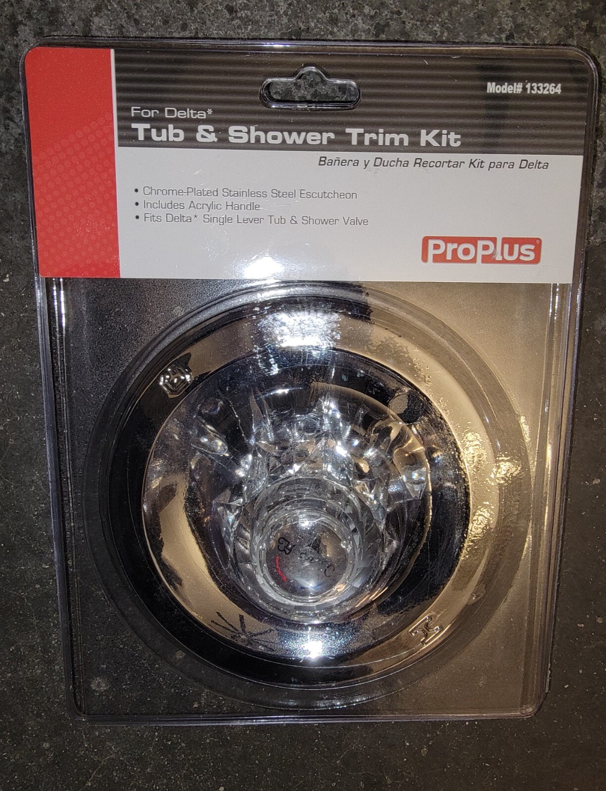Proplus Tub & Shower Trim Kit Acrylic Handle For Delta Chrome Stainless ...
