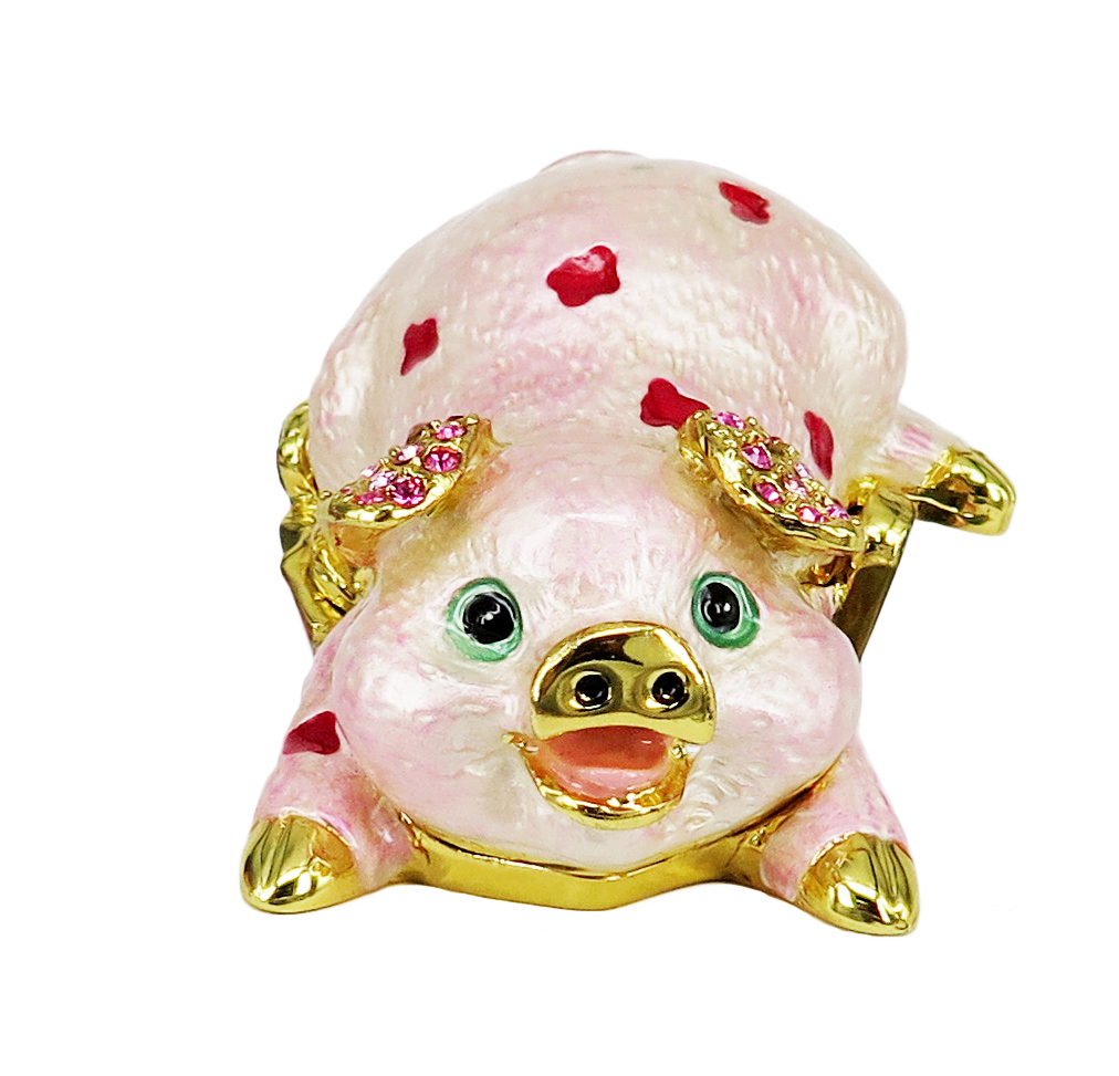 RUCINNI Hand Painted Enamel Pig Trinket Box | eBay