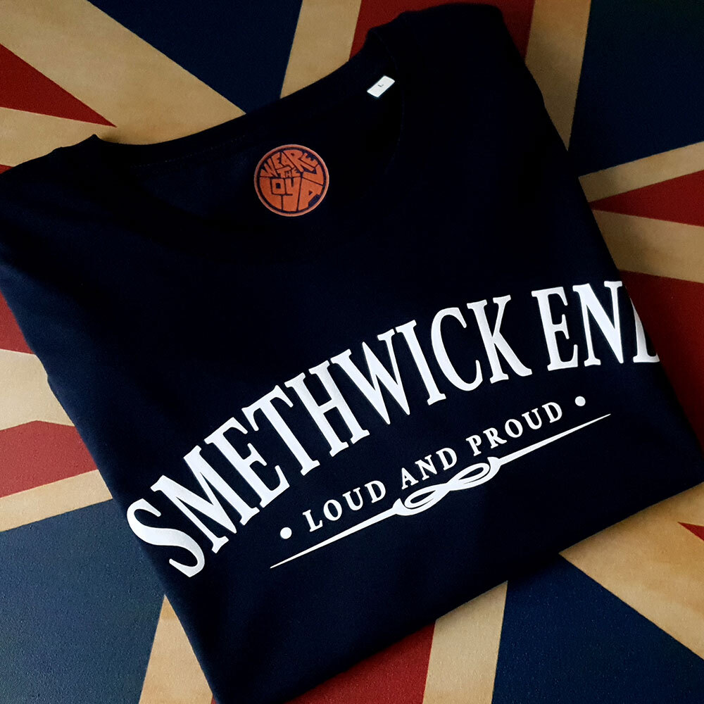 Smethwick End Navy Organic Cotton T-shirt for Fans of West Bromwich ...