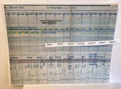 PRR PA. RAILROAD TRACK CHART TRAFFORD MANOR IRWIN JEANNETTE LARIMER ...