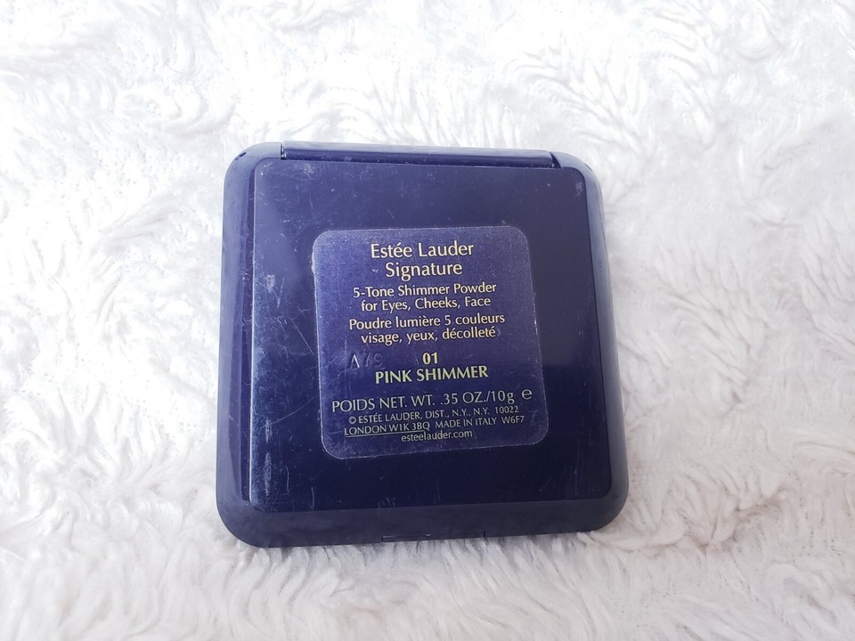 ESTEE LAUDER Signature 5-Tone Powder 01 PINK SHIMMER .35 oz 10 g Rare ...
