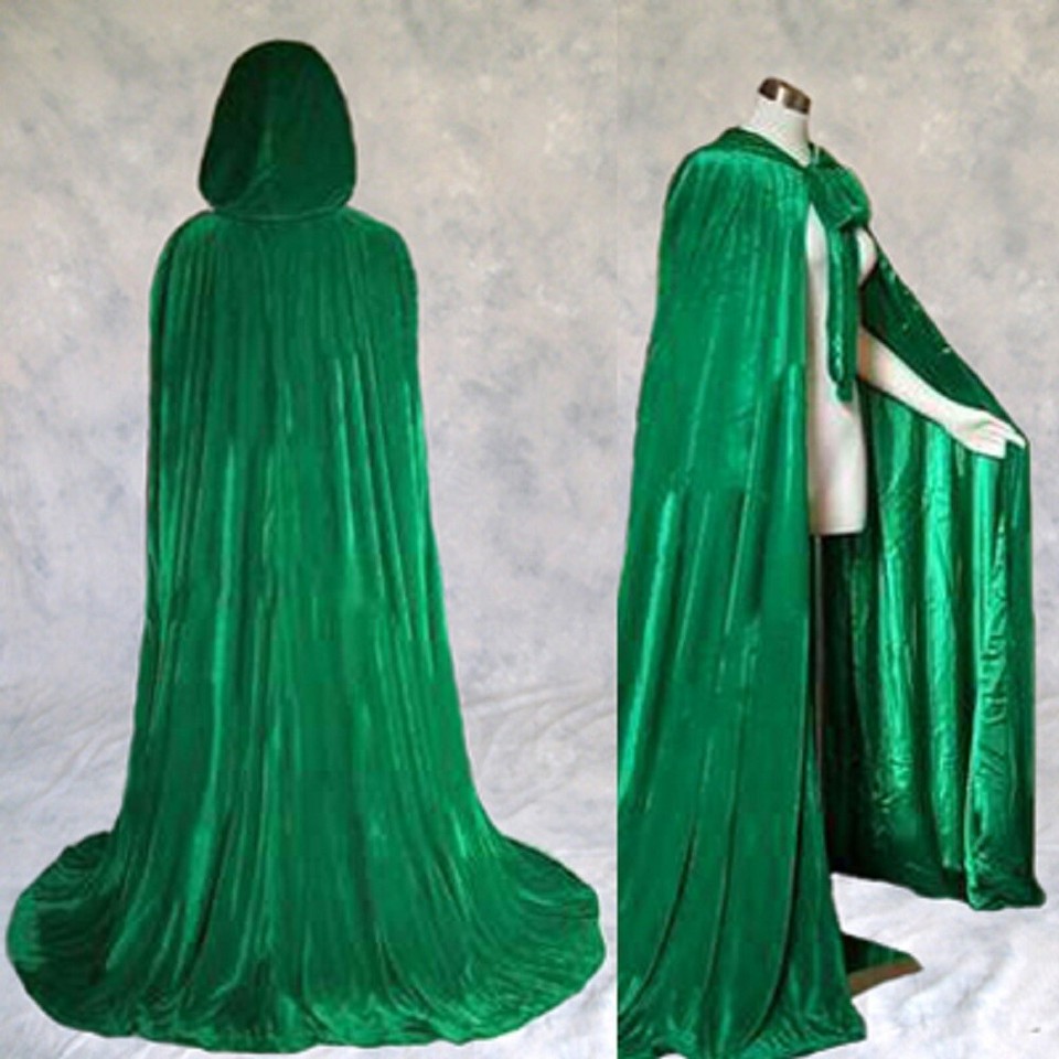 Hooded Velvet Cloak lined in Satin Luxury Cape Fashion Vampire Costume ...