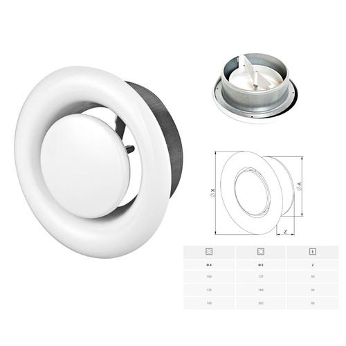 Adjustable Metal Ceiling Diffuser Air Supply Exhaust Valve Ventilation ...