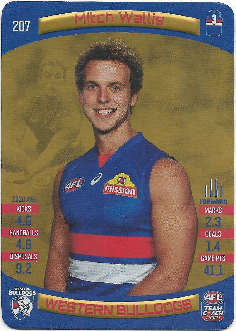 2021 Teamcoach GOLD (207) Mitch WALLIS Western Bulldogs | eBay Australia