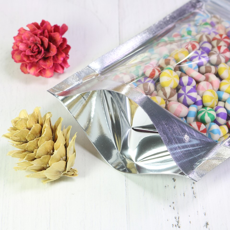 100 Colored Mylar Food Candy Zip Seal Lock Stand Up Pouch Bags with ...