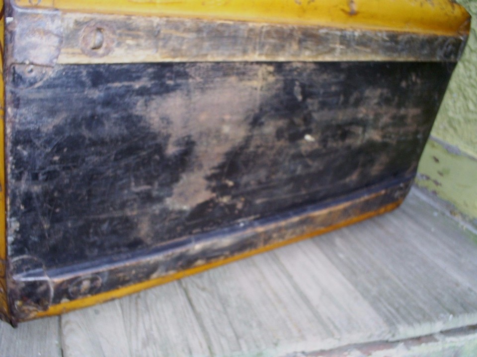 Antique Ships Trunk Chest Foot Locker "STAR OF INDIA" Steel w/Brass ...