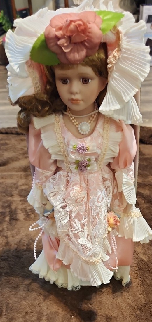 The Classique Collection Porcelain Jess Doll 16in Comes With Stand | eBay