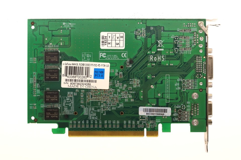EVGA GeForce 8400 GS 512MB DDR2 PCIe x16 Graphic Card P/N: 512-P2-N738 ...