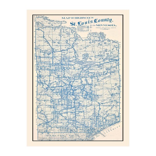Old Map of St. Louis County, MN 1920 - Vintage Minnesota Art | eBay