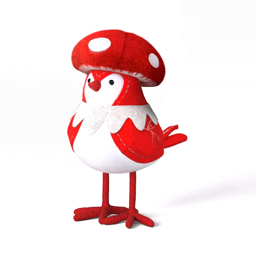 Target NWT Featherly Friends Capster Fabric Bird Red White Mushroom ...