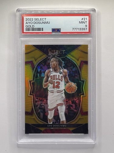 Ayo Dosunmu 2022-23 Panini Select 3/10 Gold Prizm Concourse #21 PSA 9 ...
