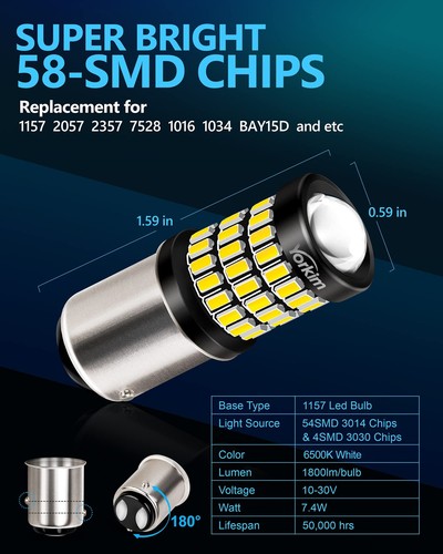 1157 LED Bulbs white Super Bright, 1157 Brake Light Bulb 614409710981| eBay