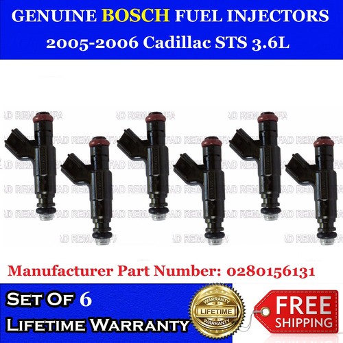 6x Genuine Bosch Fuel Injectors for 2005-2006 Cadillac STS 3.6L ...