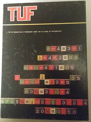 Vintage TUF Bookshelf Board Game Complete Avalon Hill Math Educational ...