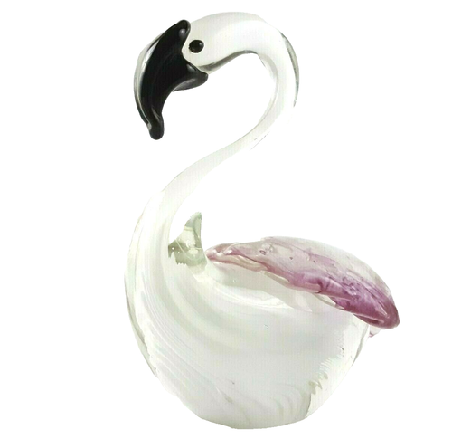 Hand Crafted Large Sitting Flamingo GEA Studio Art Glass Tropical Table ...