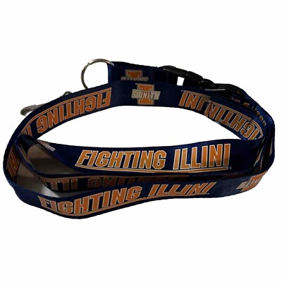 University of Illinois Fighting Illini Lanyard Keychain Double Sided ...