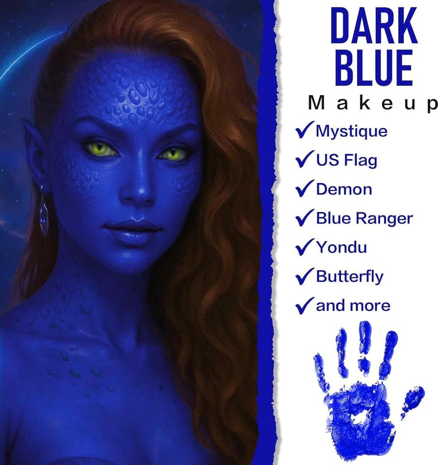 Dark Blue Face Body Paint, Water-Based Face Painting Kit & Body Paints ...