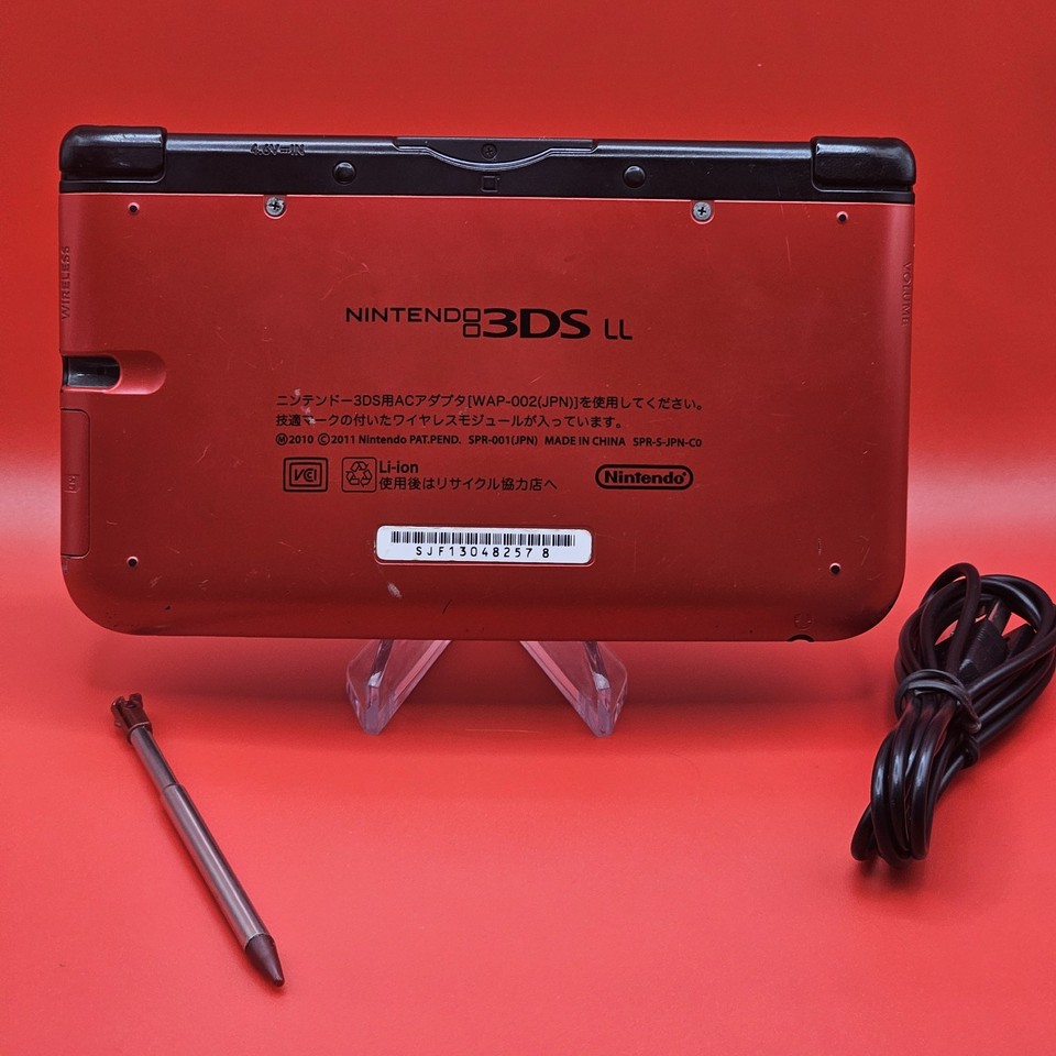 Nintendo 3DS XL Portable Gaming Console Red and Black with Charger and ...