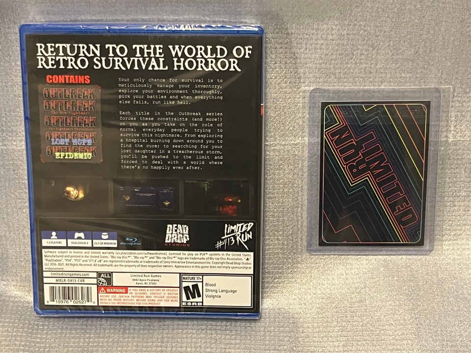 Outbreak Collection PlayStation 4 PS4 + Trading Card Limited Run Games ...