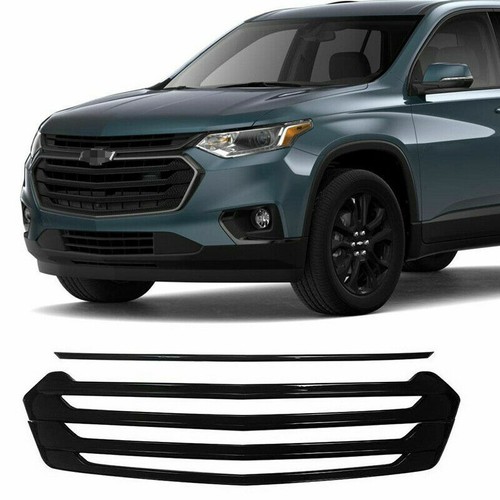 Front Grille Cover For 2018-2021 Chevrolet Traverse Gloss Black Grill ...