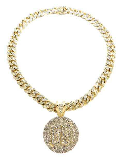 TEKASHI 69 6IX9INE PENDANT 14K LAB DIAMOND GOLD CUBAN LINK CHAIN ...