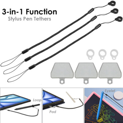 Stylus Pen Tethers Holder Lanyard Coil Loop Pad Strap Surface Tablet ...