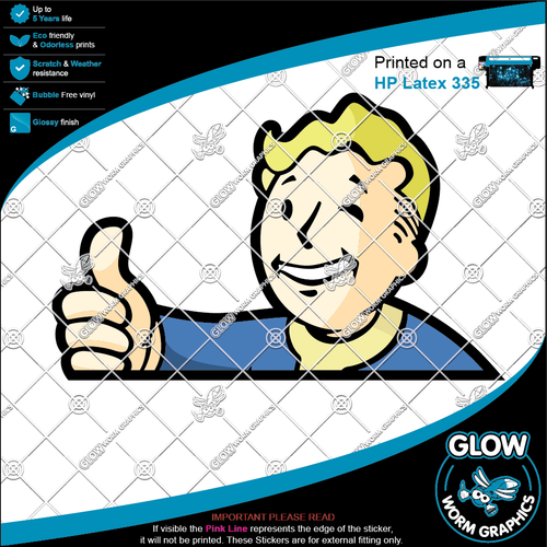 Fallout 4 Vault Boy Peeking Pip-Boy Vault-Tec Car Van Window Sticker ...