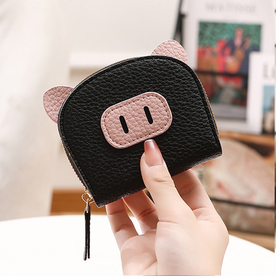 Hot Leather Small Pig Coin Purse Wallet Bag Change Pouch Key Credit ...