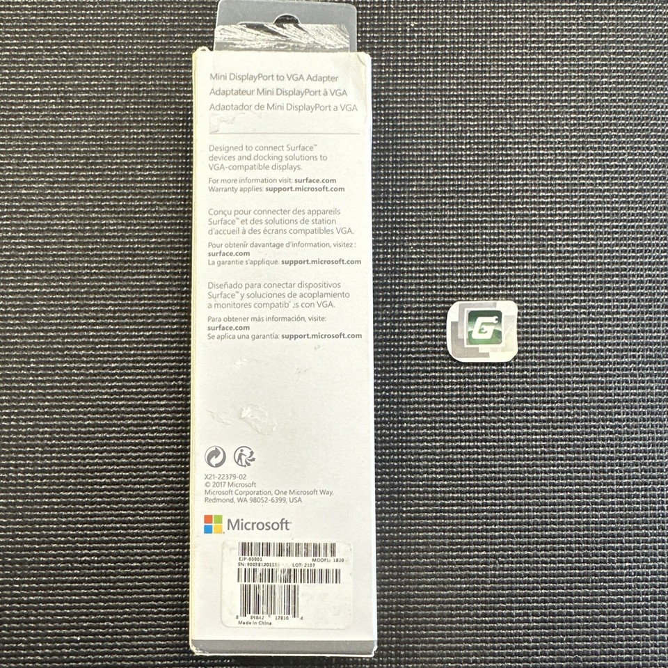 Genuine Microsoft Surface Mini DisplayPort to VGA Adapter Model 1820 ...