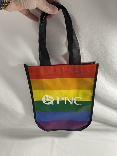 PNC Rainbow Carry Fashion Bag/Tote Black Handles 11.5" x 9" x 4" | eBay