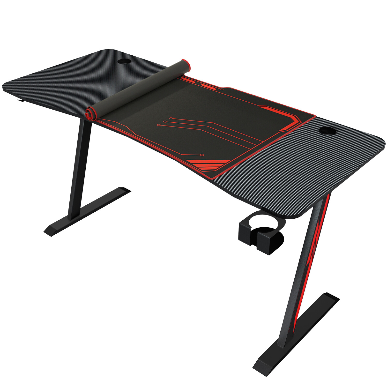 55"/63” Gaming Desk Computer Table Z-Shaped Table Office Home With ...