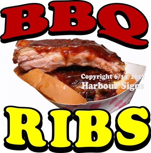 BBQ Ribs DECAL (Choose Your Size) Split Food Truck Concession Vinyl ...