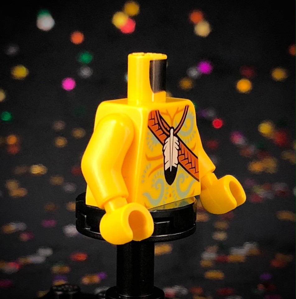 NEW LEGO Yellow Muscles Feather Tattoo Minifigure Torso Decorated Print ...