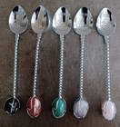 5 Stone Handle Demitasse Spoons From Brazil 4.5" | eBay