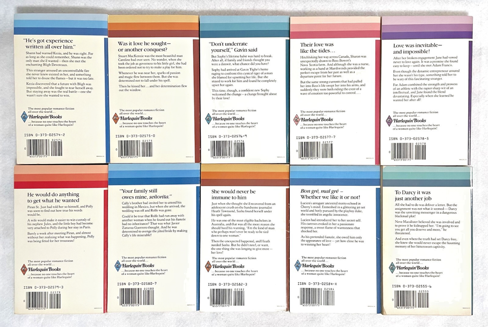 Vintage Harlequin Romance Book Lot of 50, Numbers range from 2513-2584 ...