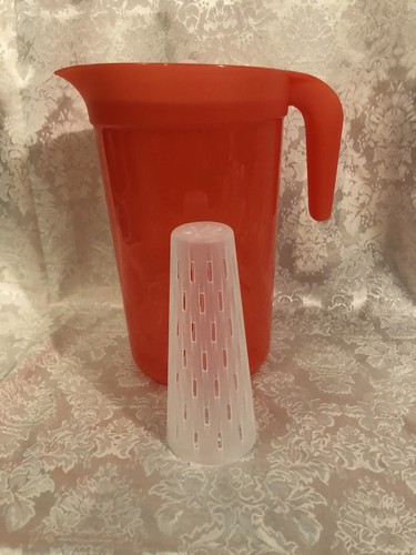 Tupperware Classic 1 Gallon Orange Pitcher With Tea Infuser! Brand New ...